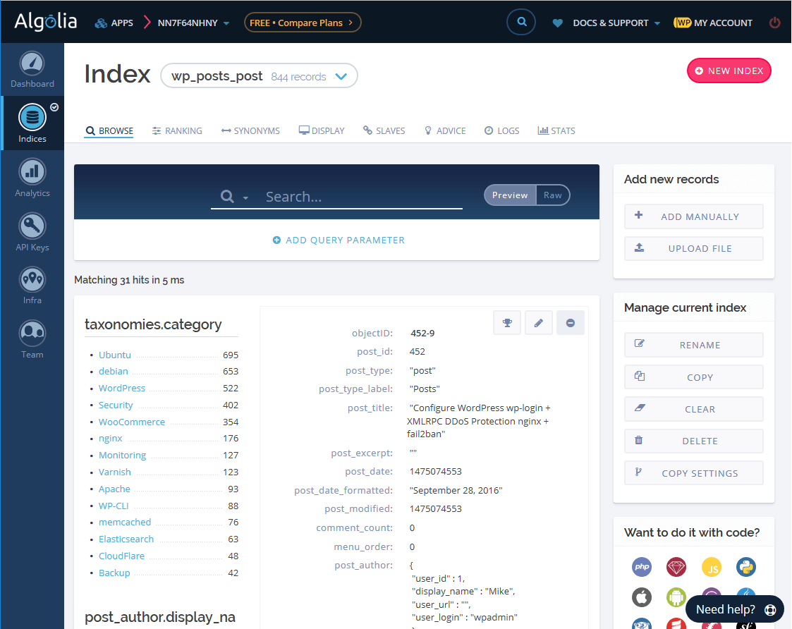 Configure Algolia Search for Fast WordPress Searching